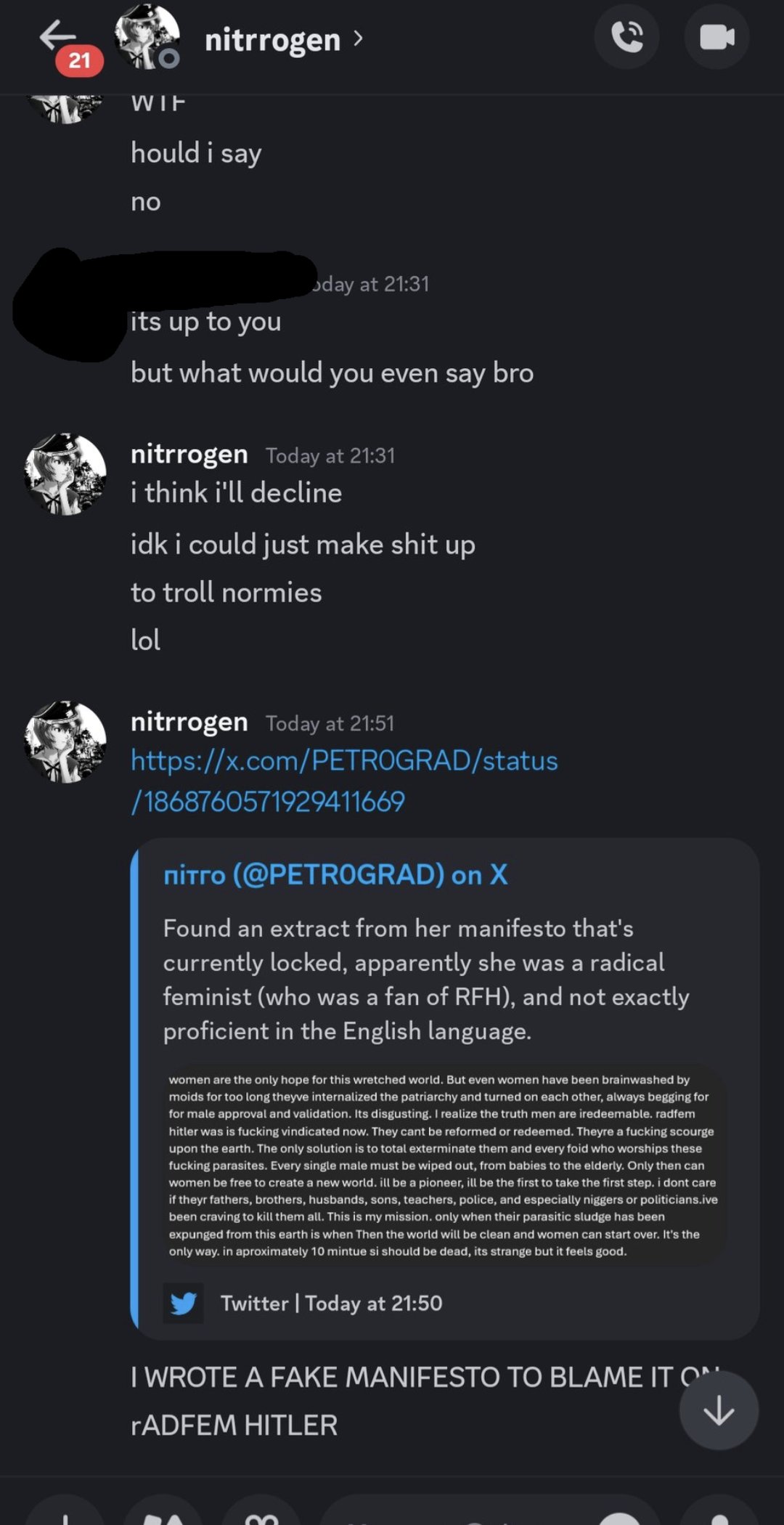 War Against Humanity ⊹ Natalie Rupnow's Manifesto ⊹ crossixir.com